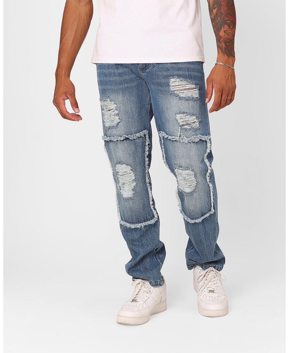Click here for Xxiii Mens Matthew Distressed Jeans - Blue distres... prices