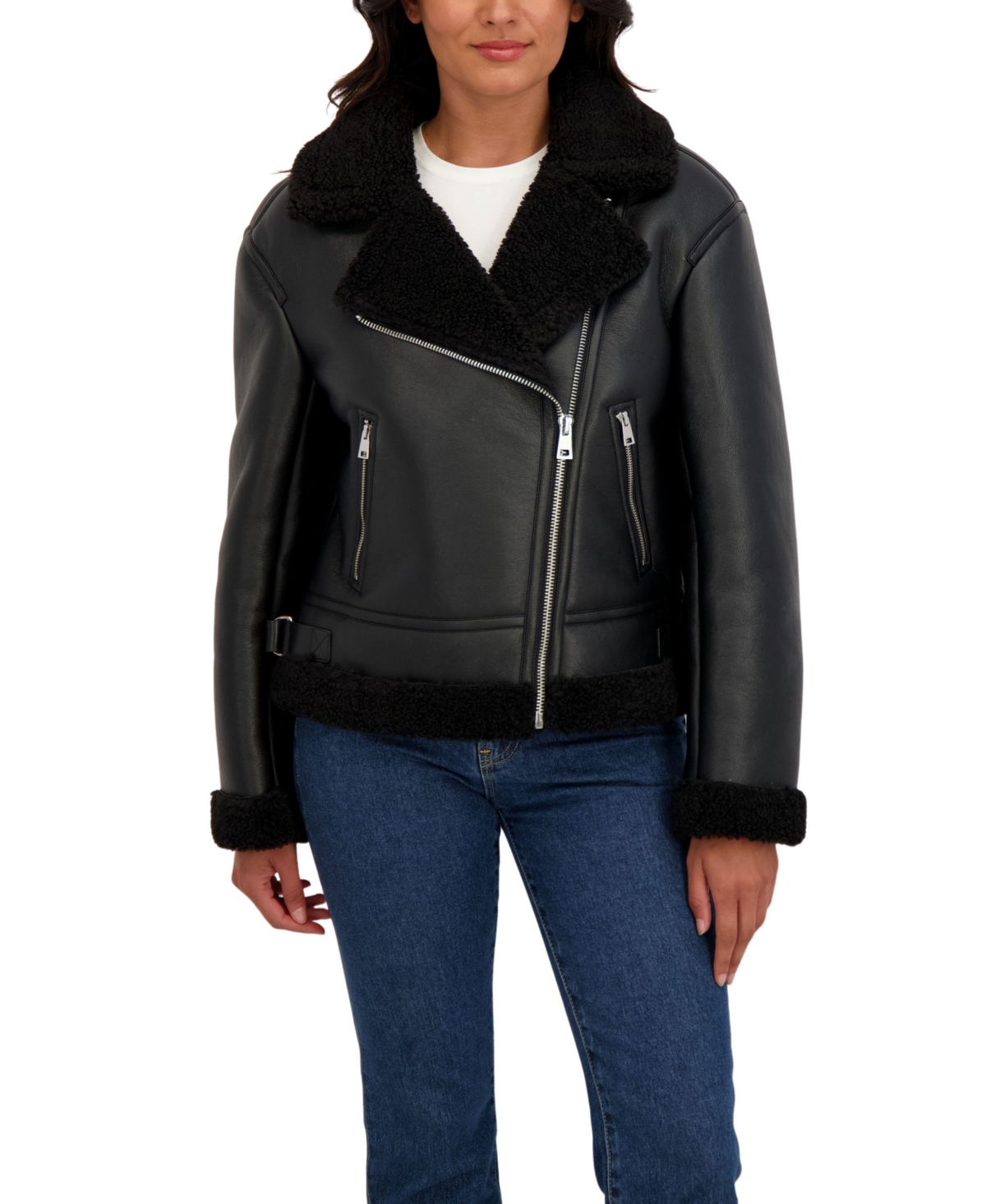 Click here for Sebby Collection Womens Assymetrical Moto Faux She... prices