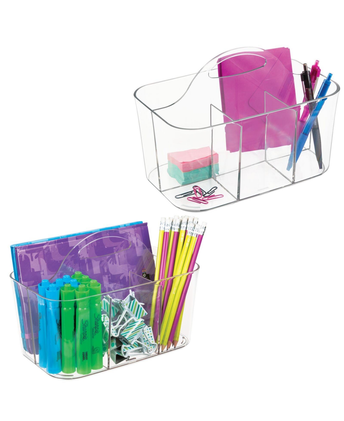 Click here for mDesign Small Plastic Caddy Tote for Desktop Offic... prices