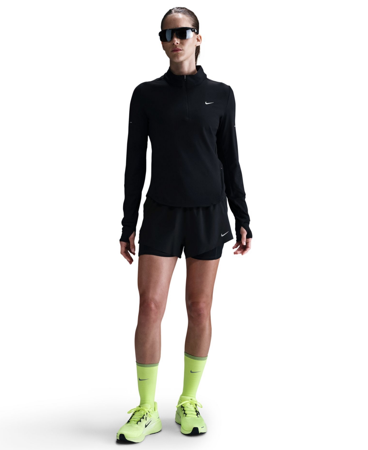 Click here for Nike Womens Swift Dri-fit Uv 1/4-Zip Running Top -... prices