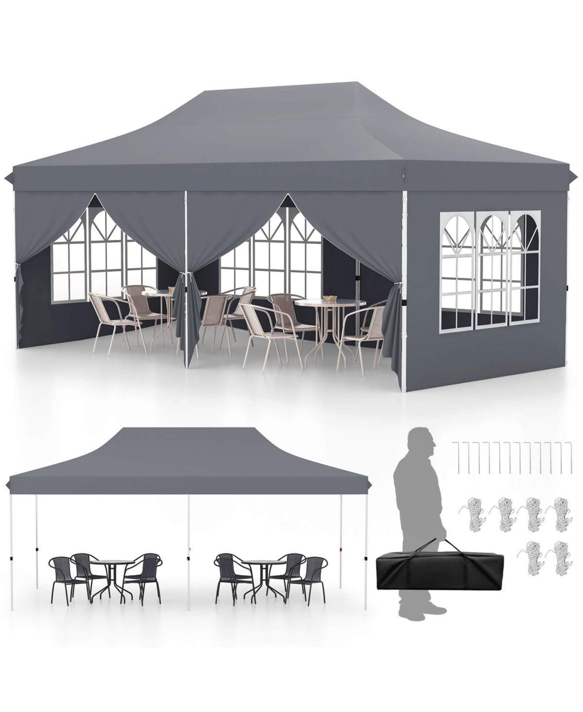 Click here for Costway 10 x 20FT Pop up Canopy Outdoor Canopy Ten... prices