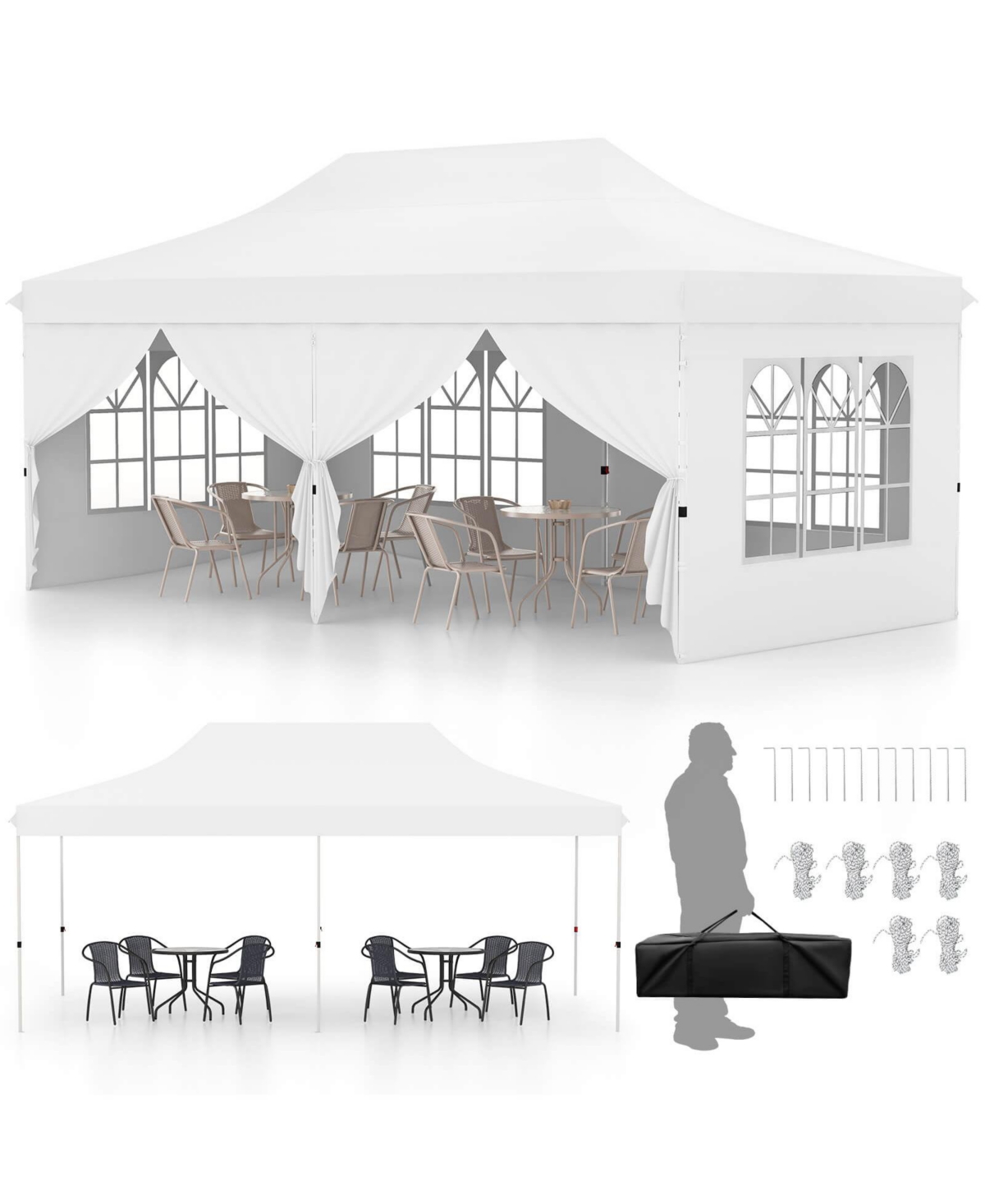 Click here for Costway 10 x 20FT Pop up Canopy Outdoor Canopy Ten... prices