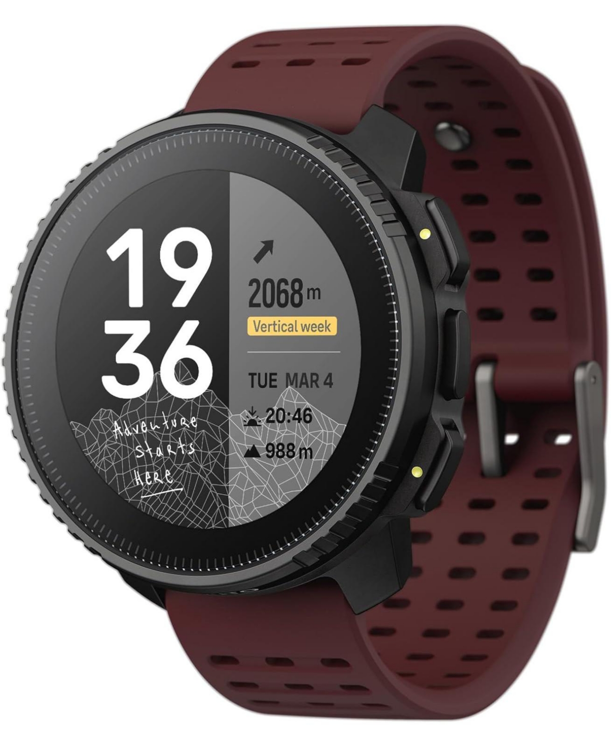 SUUNTO Vertical: Adventure GPS Watch  Large Screen  Offline Maps  Black/Ruby