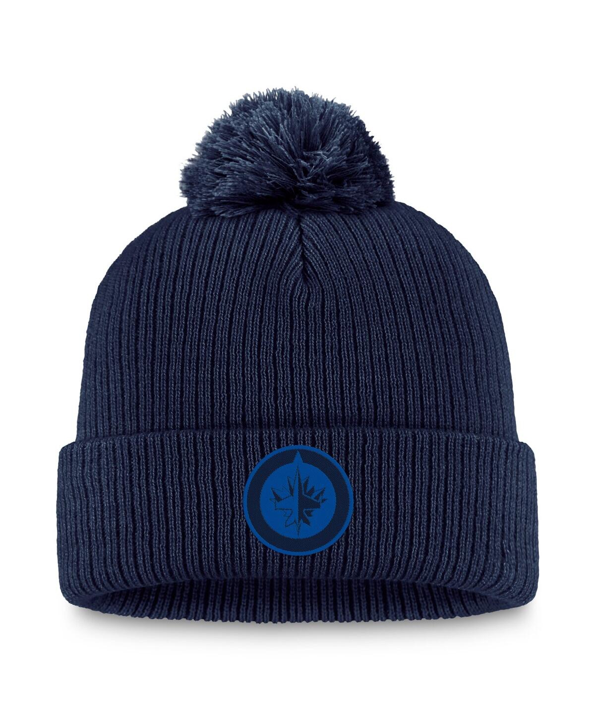 Click here for Fanatics Womens Navy Winnipeg Jets Cuffed with Pom... prices