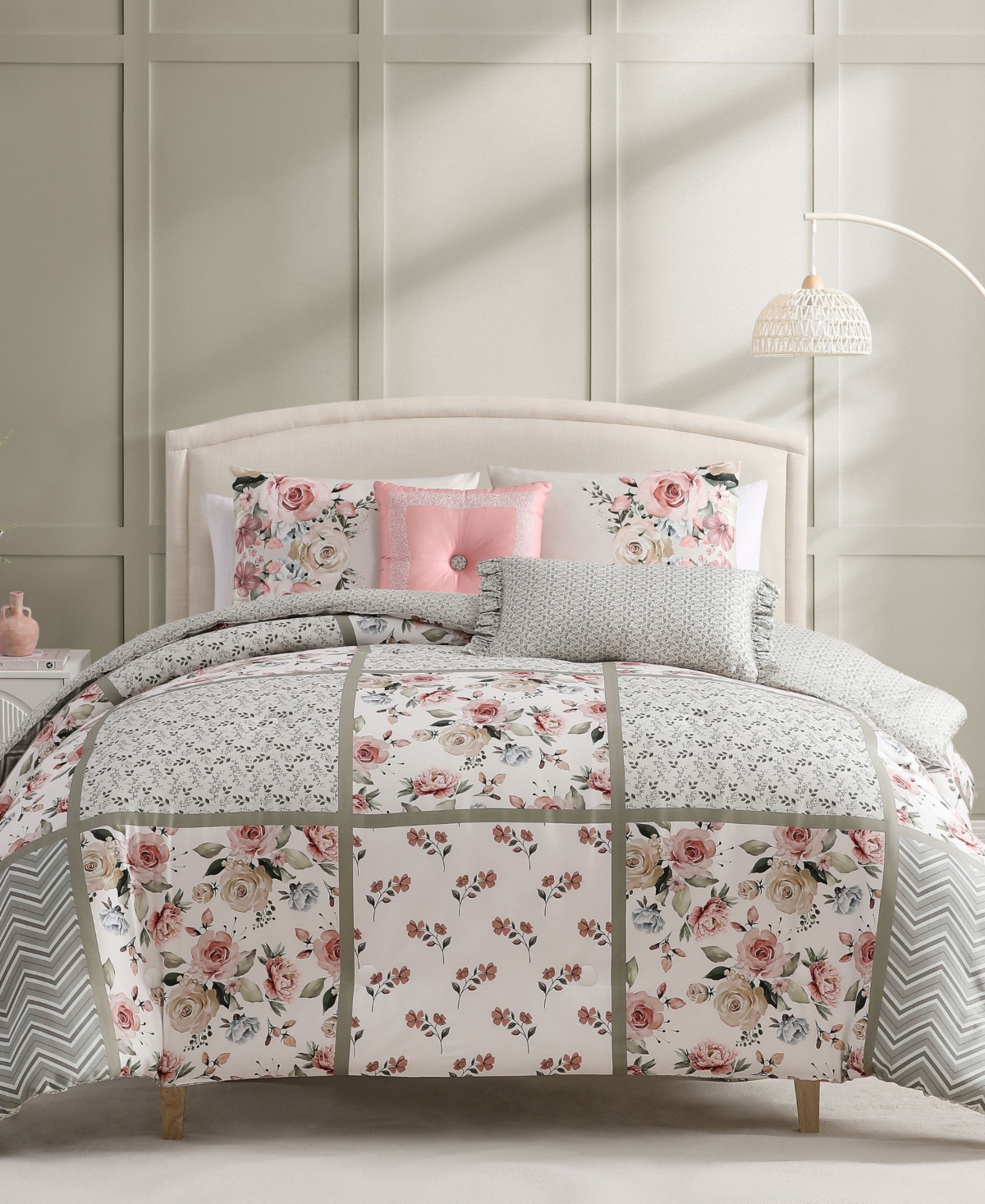 Click here for Bebejan Sage Serenity 100 Cotton Sateen 5 Piece Qu... prices