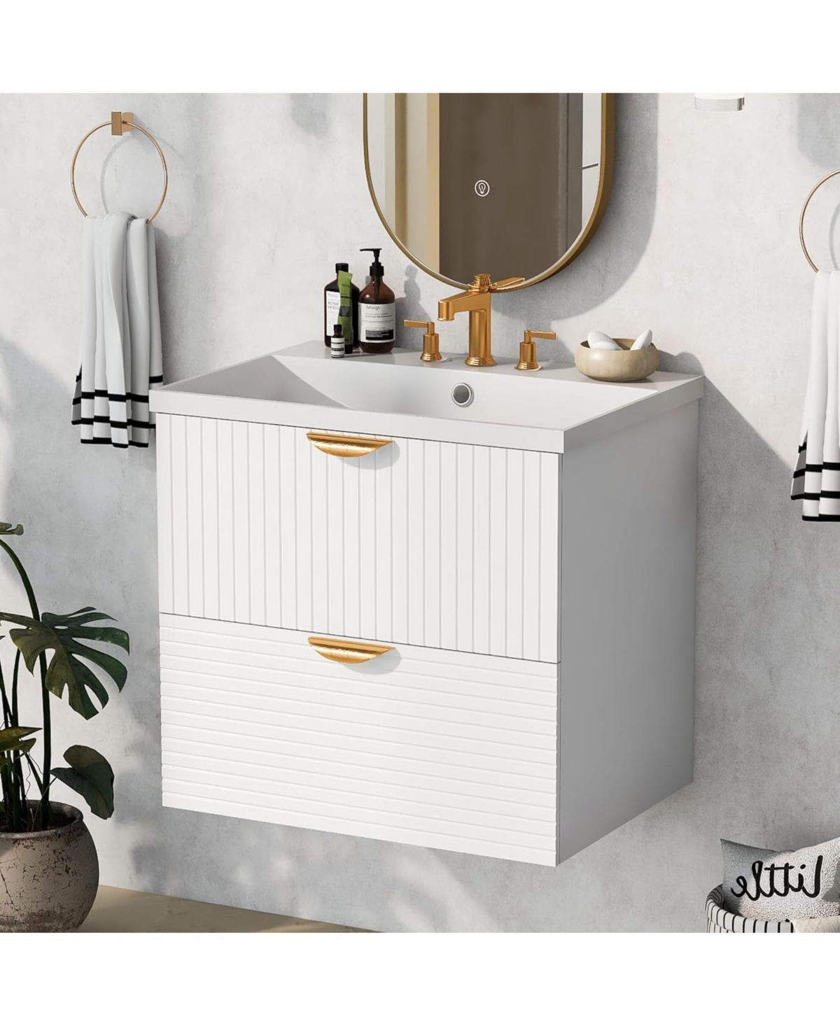 Click here for Vanirror 24 Wall-Mounted Bathroom Vanity with 2 Dr... prices