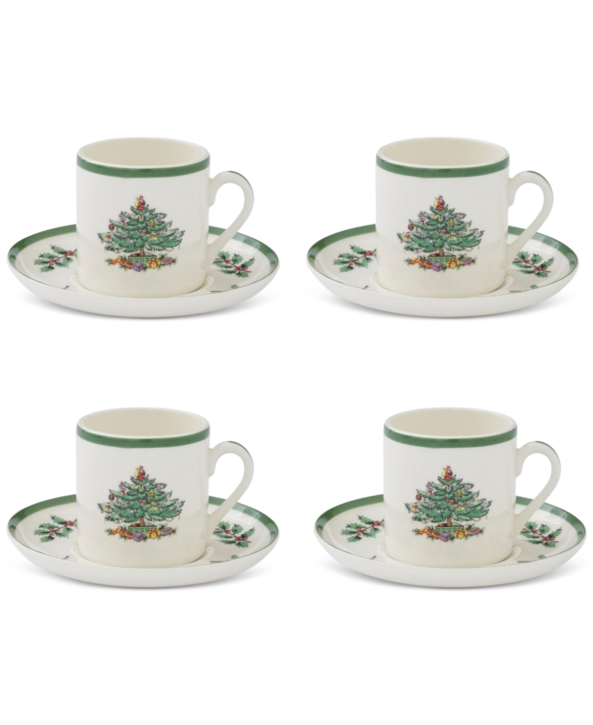 Click here for Spode Christmas Tree Espresso Cup & Saucers  Servi... prices