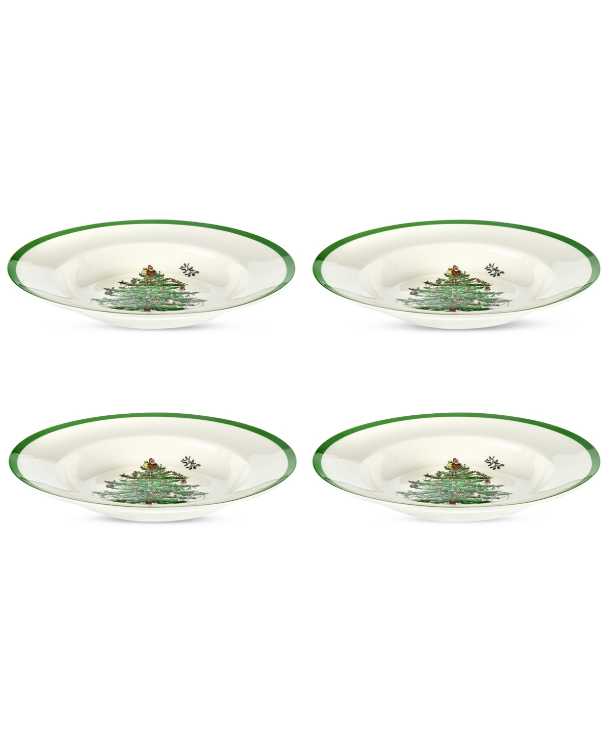 Click here for Spode Christmas Tree Soup Plates  Set of 4 - Green prices