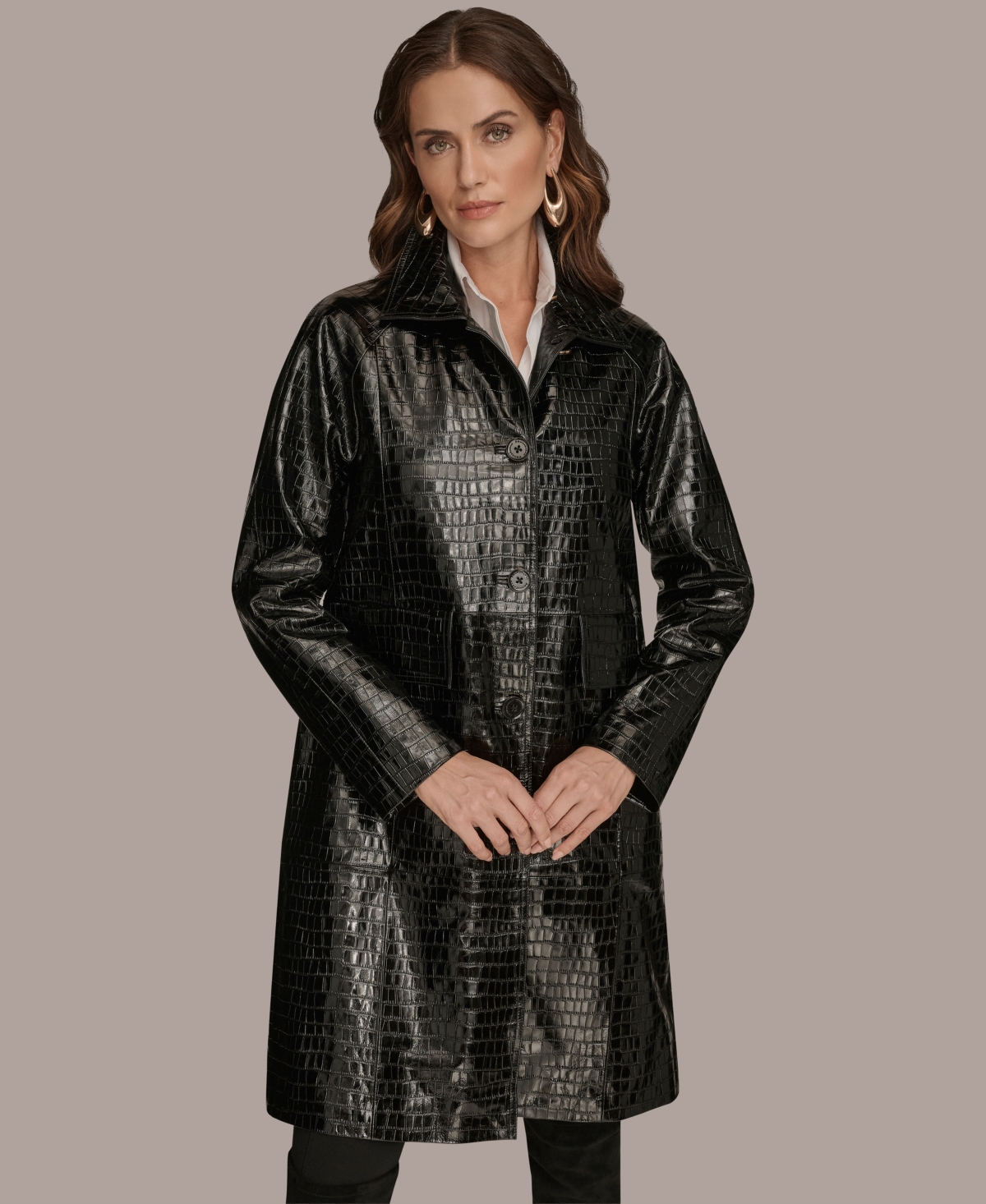 Click here for Donna Karan New York Womens Balmacaan Coat - Black... prices
