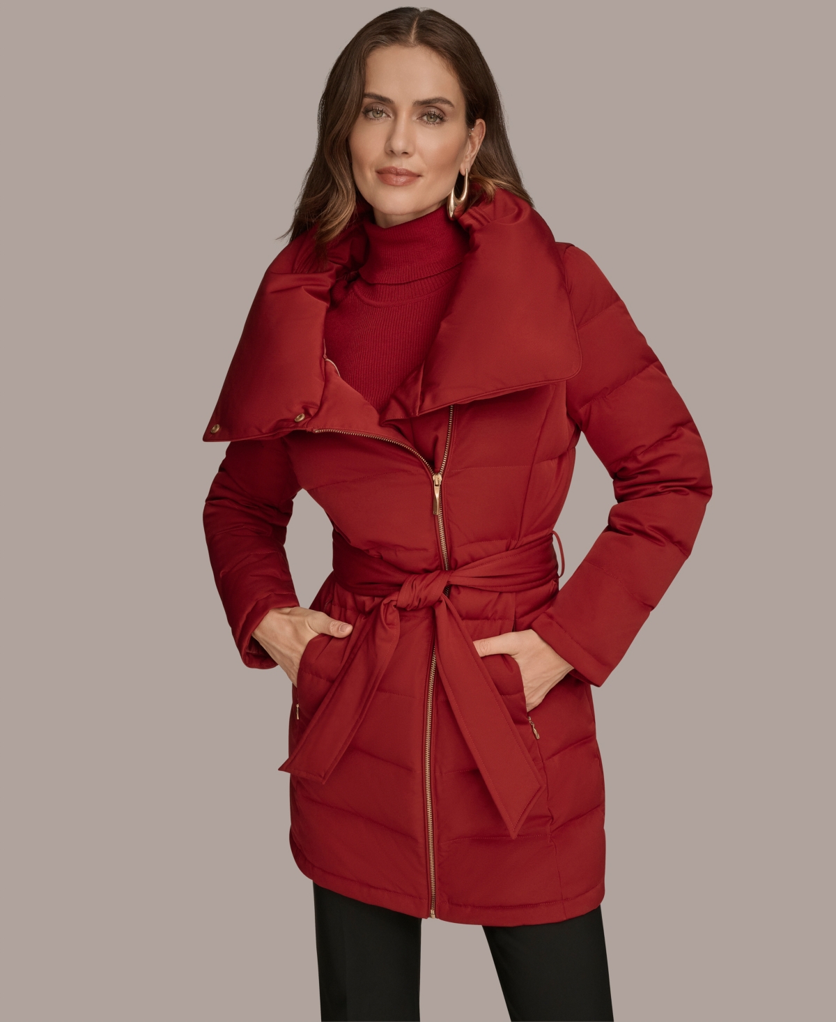 Click here for Donna Karan New York Womens Belted Asymmetric Puff... prices
