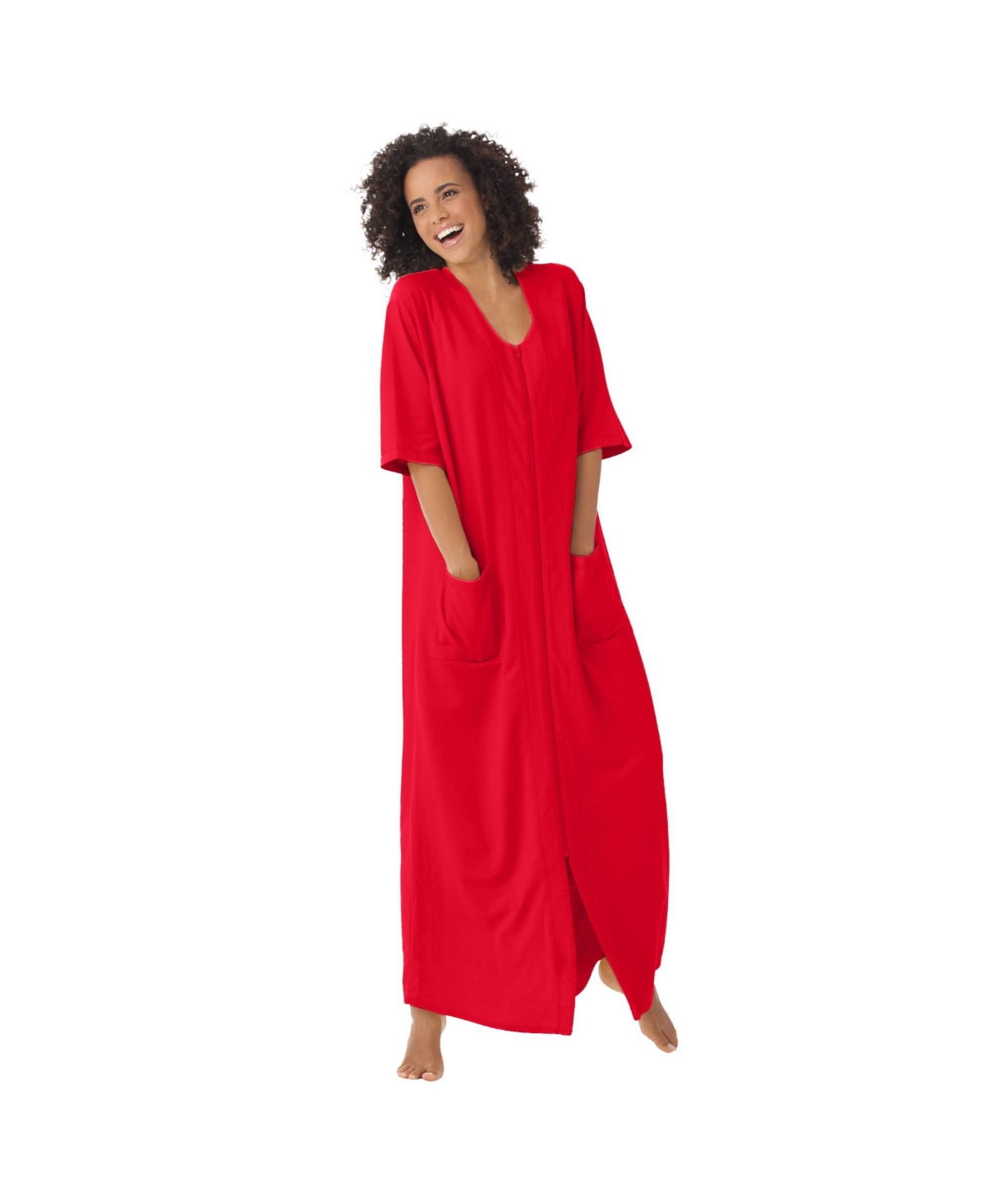 Click here for Dreams & Co. Petite Plus Long French Terry Zip-Fro... prices