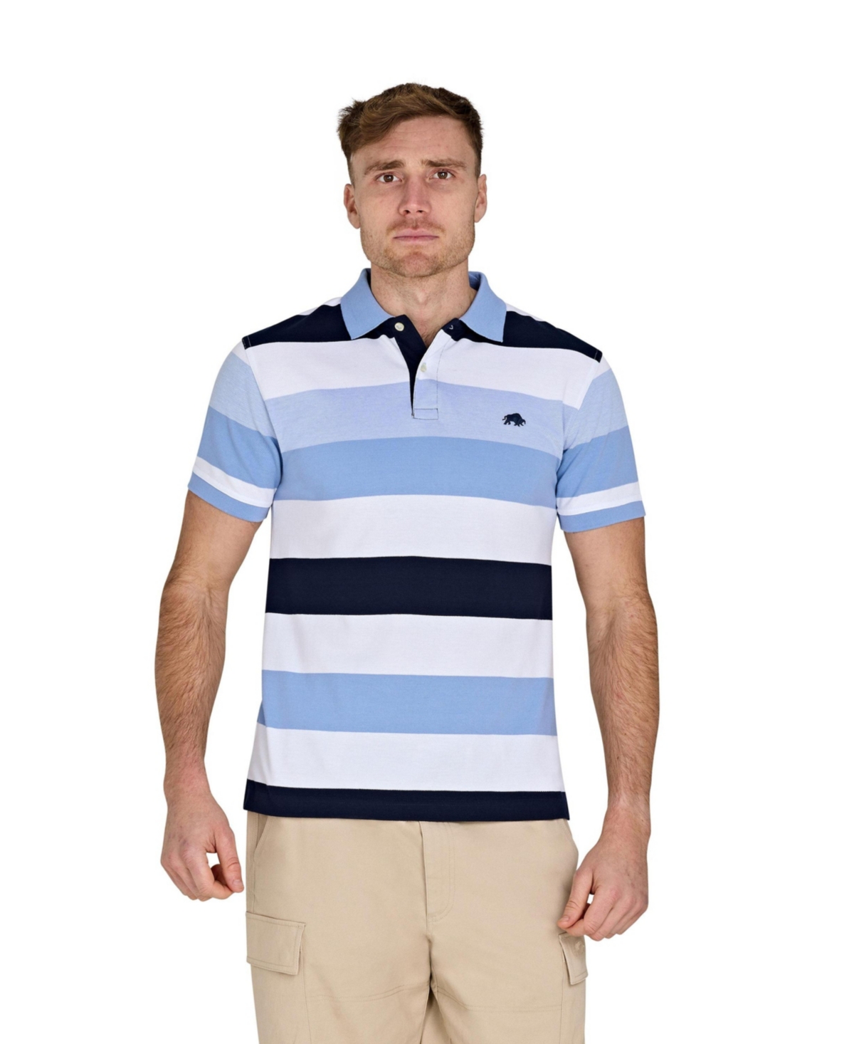 Click here for Raging Bull Birdseye Hoop Pique Polo - Sky blue prices