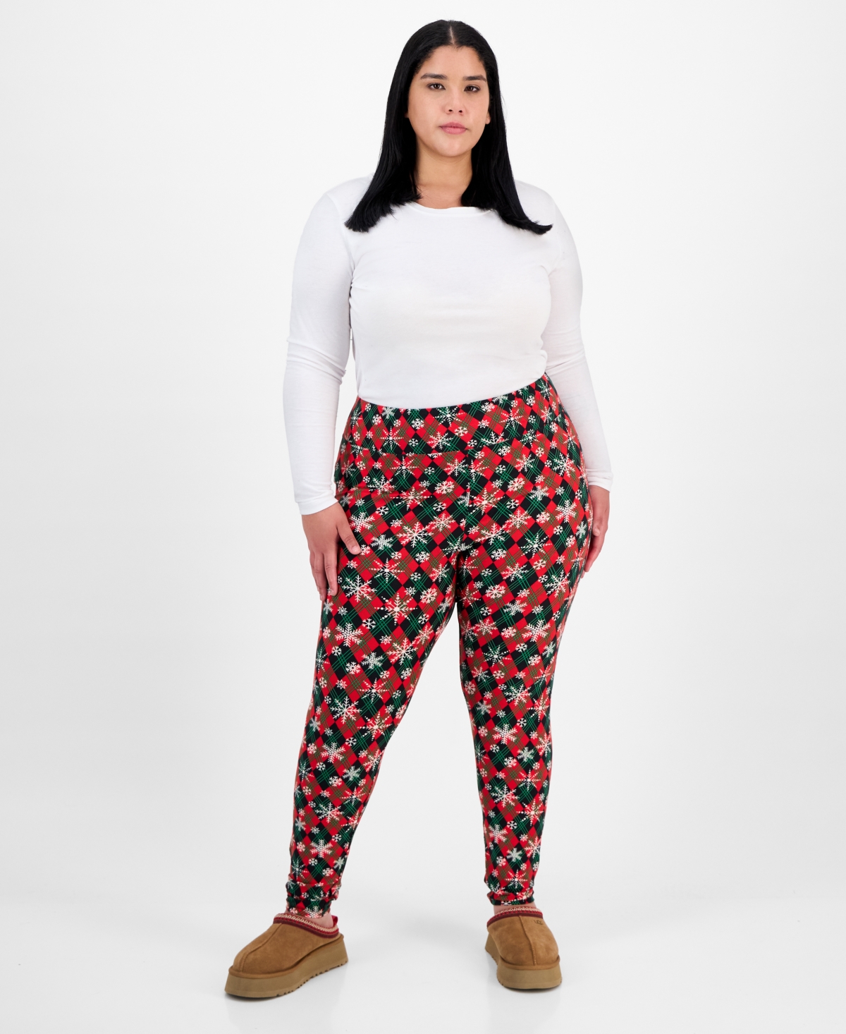 Click here for Planet Heart Trendy Plus Xmas Printed High-Rise Le... prices