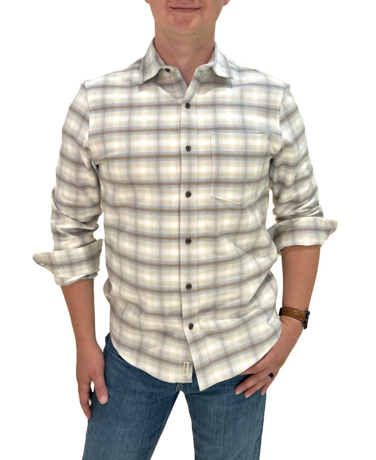 Click here for Hope & Henry Mens Brushed Flannel Button Down Shir... prices