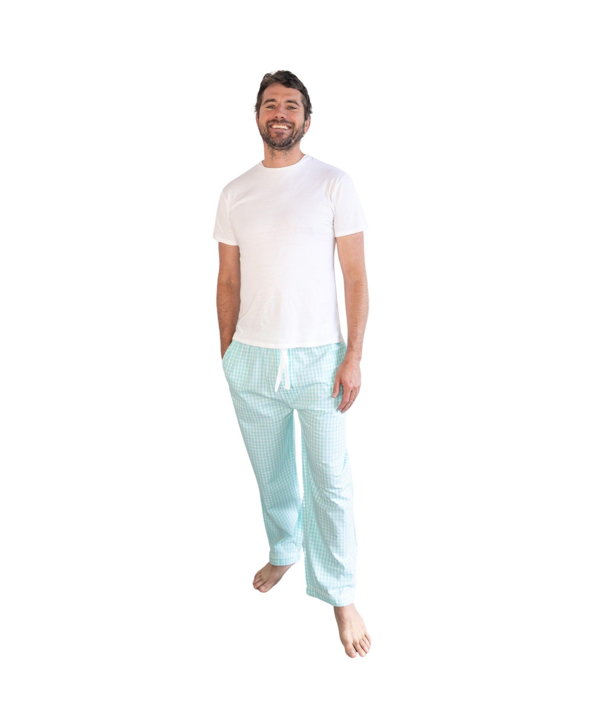 Click here for Sant and Abel Mens Hepburn Gingham Mint Pj Pants -... prices