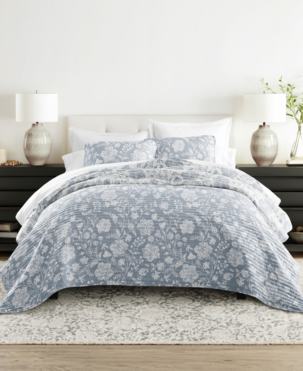 Click here for ienjoy Home Textured Floral Reversible 3-Pc. Quilt... prices
