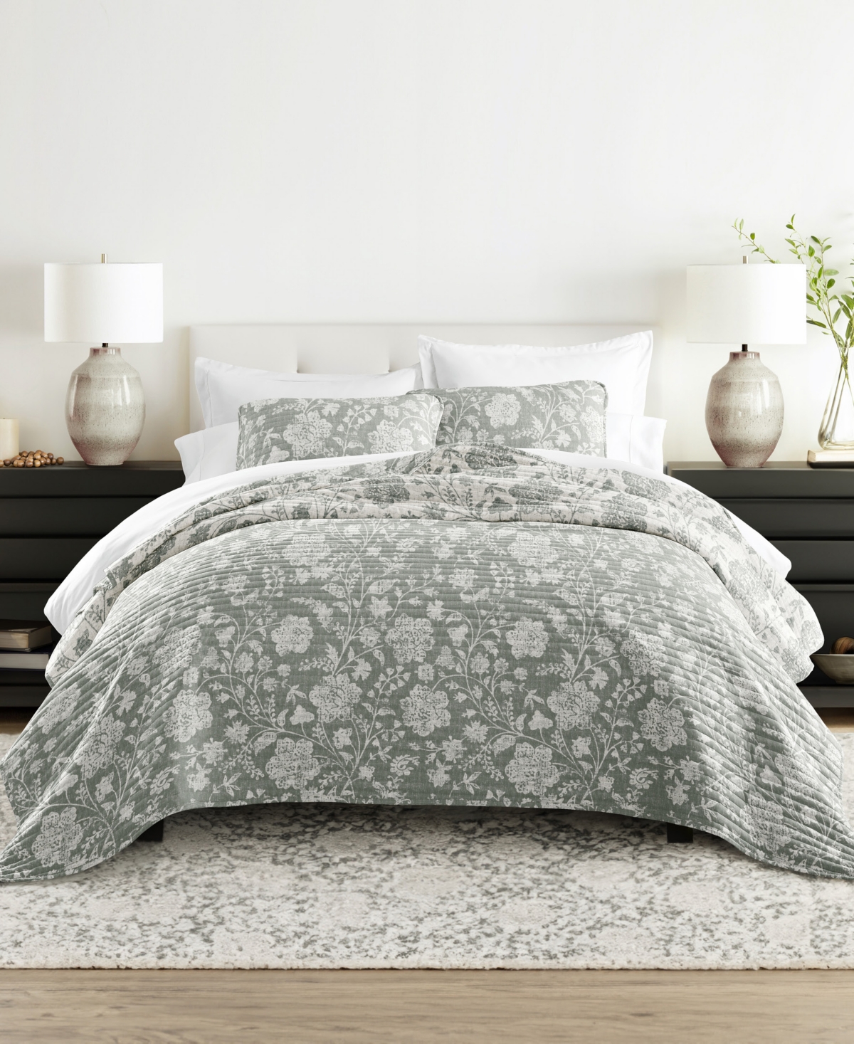 Click here for ienjoy Home Textured Floral Reversible 3-Pc. Quilt... prices