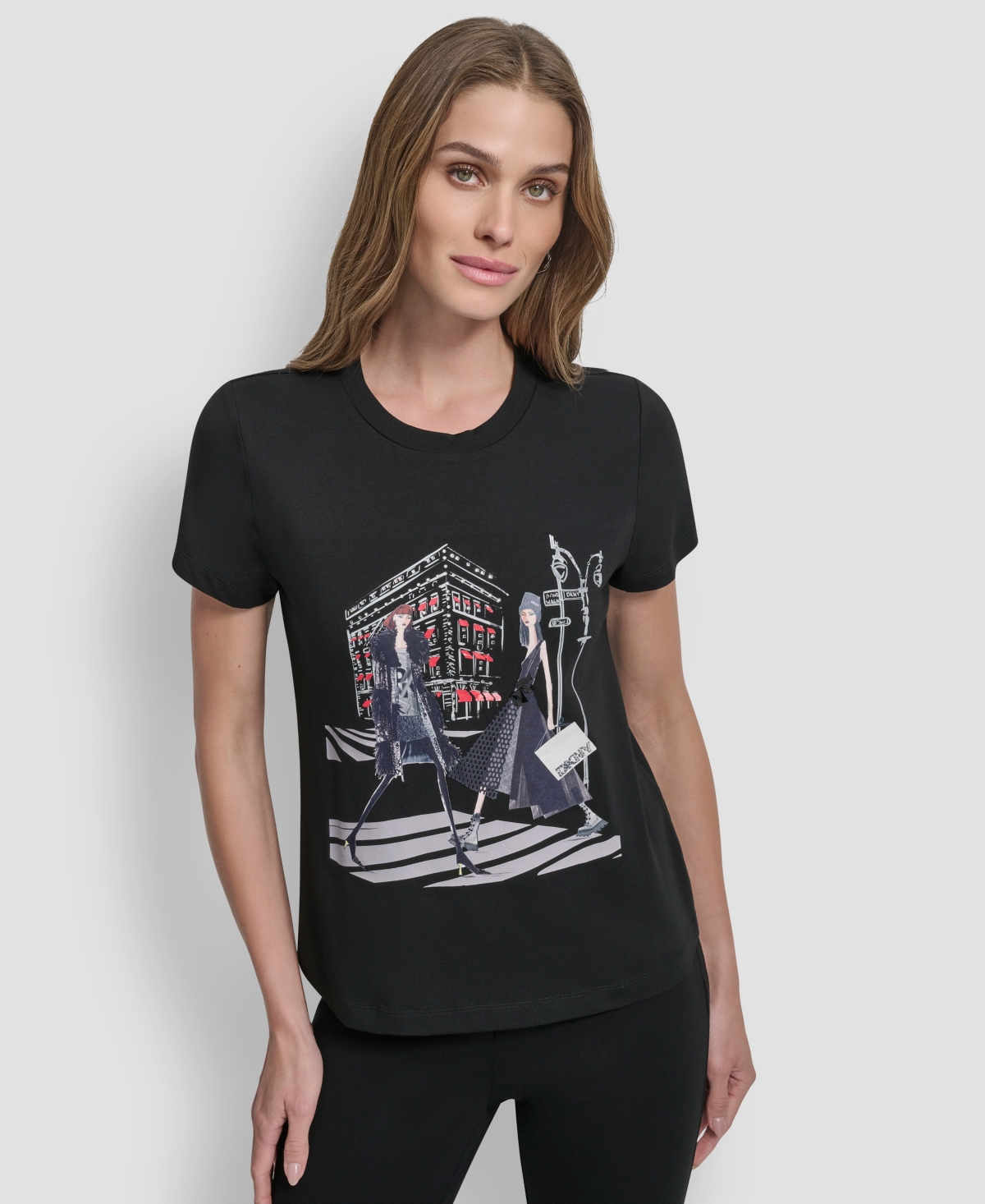 Click here for Dkny Womens Short Sleeve T-Shirt - Black prices