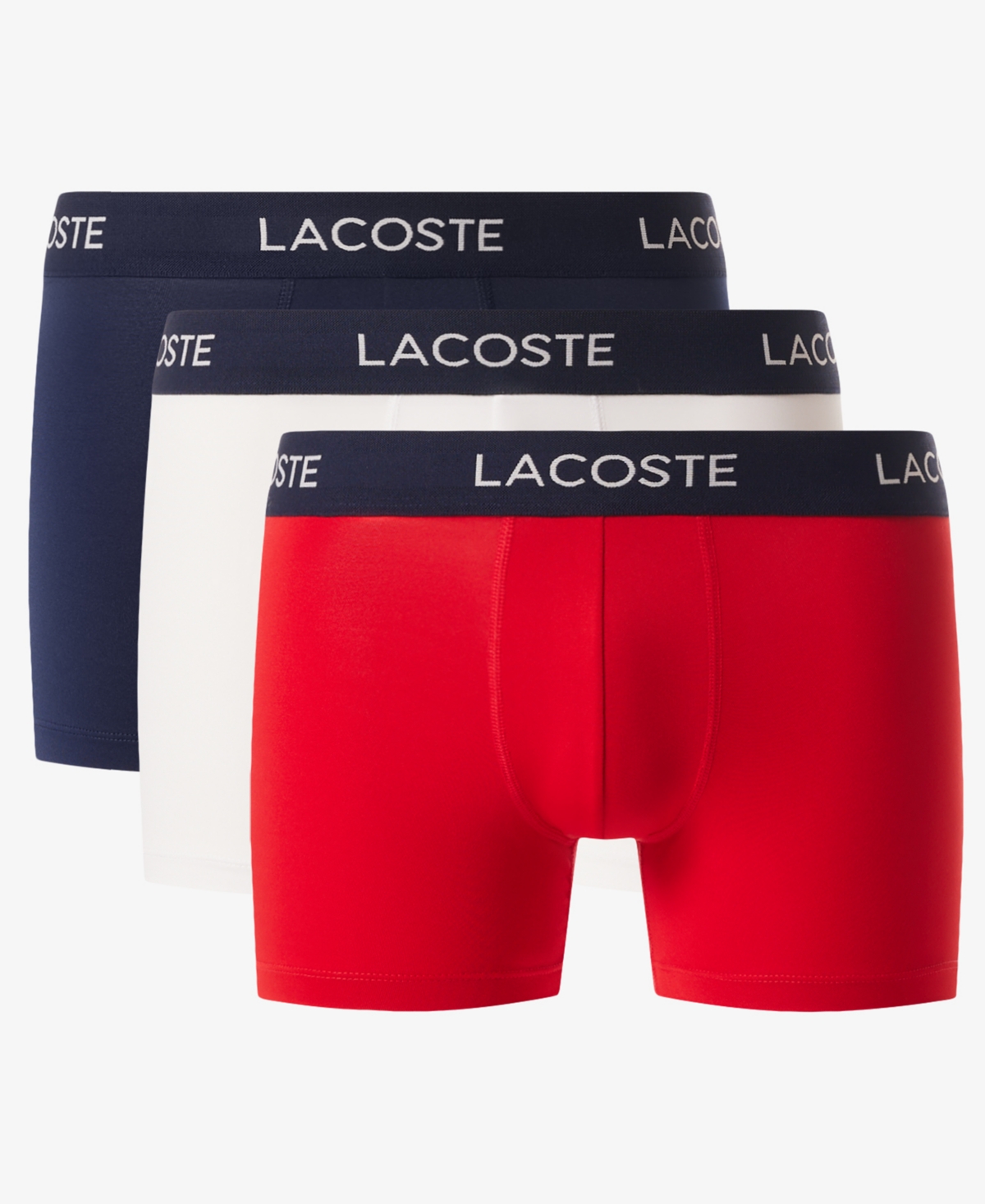 Click here for Lacoste Mens 3-Pack Microfiber Trunks - Navy/White... prices
