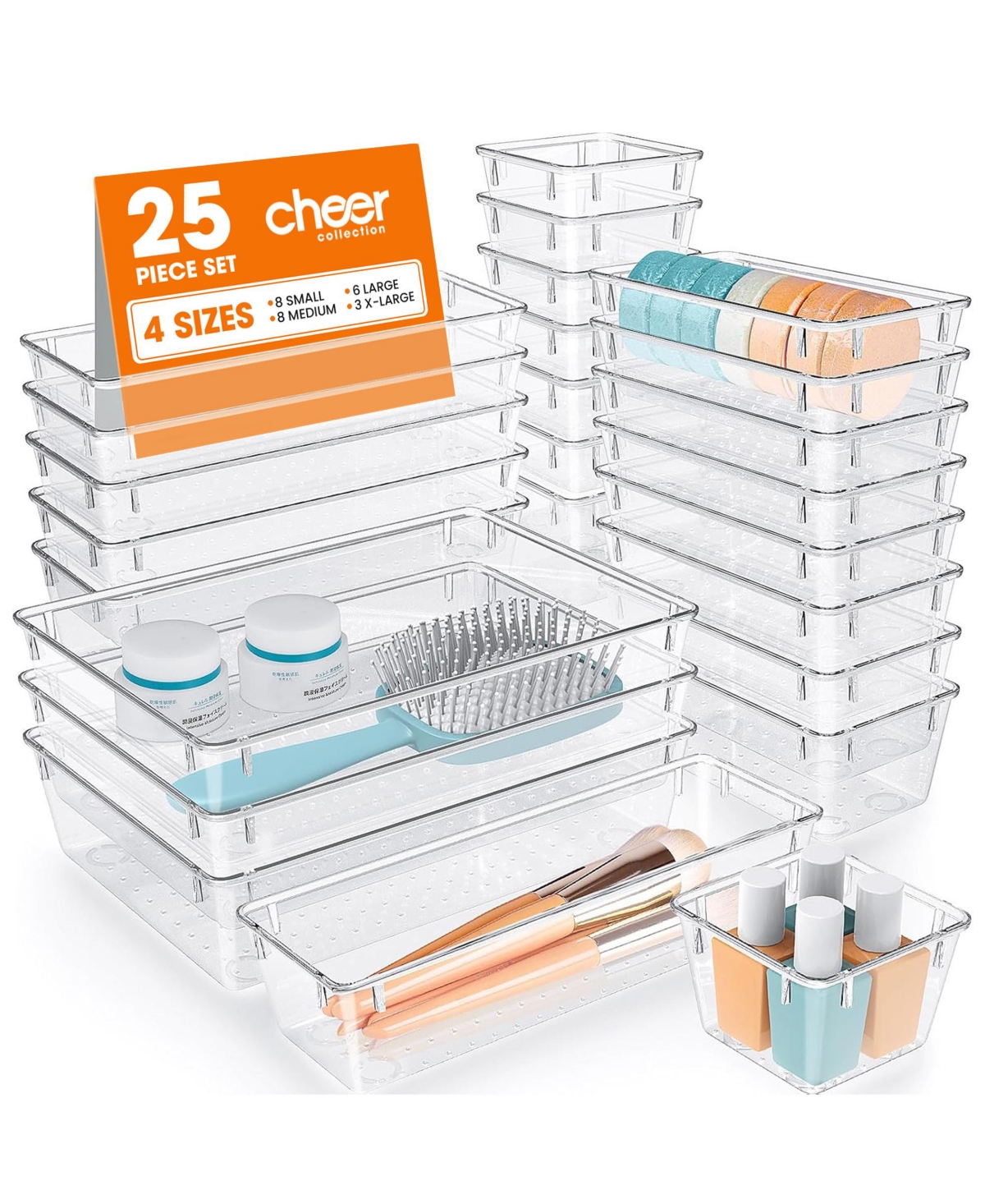 Click here for Cheer Collection 25 Piece Clear Plastic Drawer Org... prices