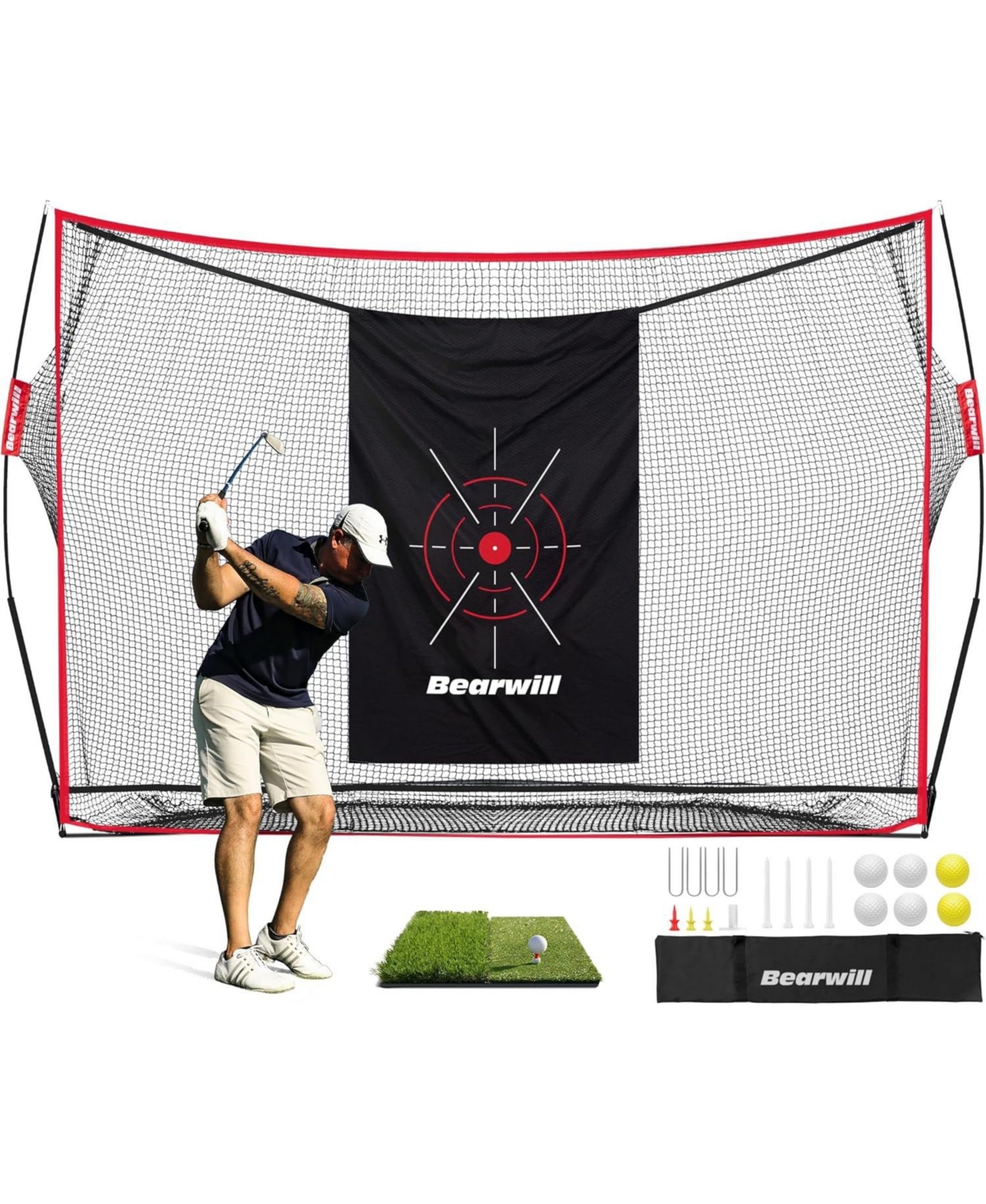 Click here for Bearwill 10x7ft Heavy Duty Golf Practice Net - Inc... prices