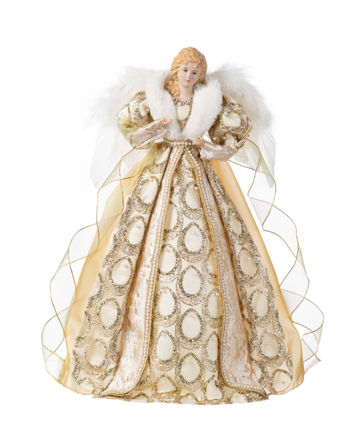 Click here for Glitzhome 18.5 Faux Fur Christmas Angel Tree Toppe... prices