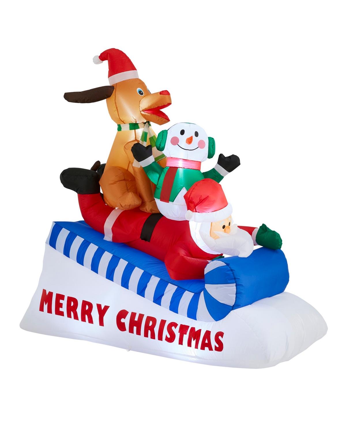 Click here for Glitzhome 6 Lighted Inflatable Skiing Santa  Snowm... prices