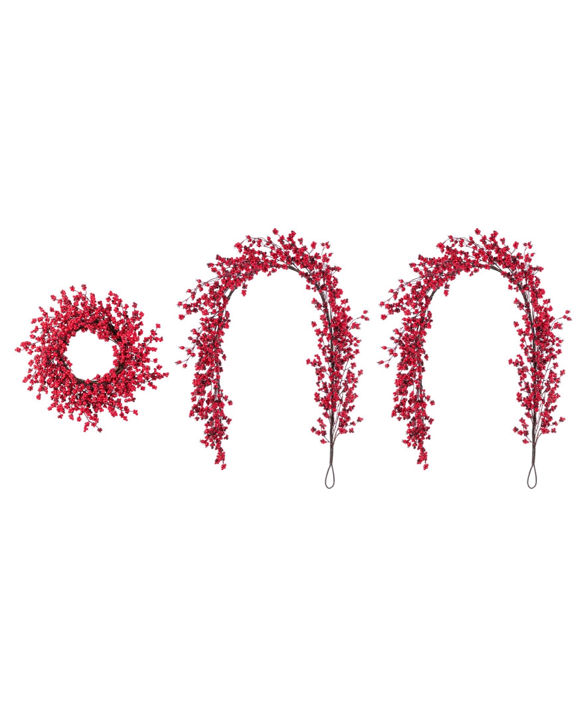 Click here for Glitzhome Christmas Red Berries Garland and Matche... prices