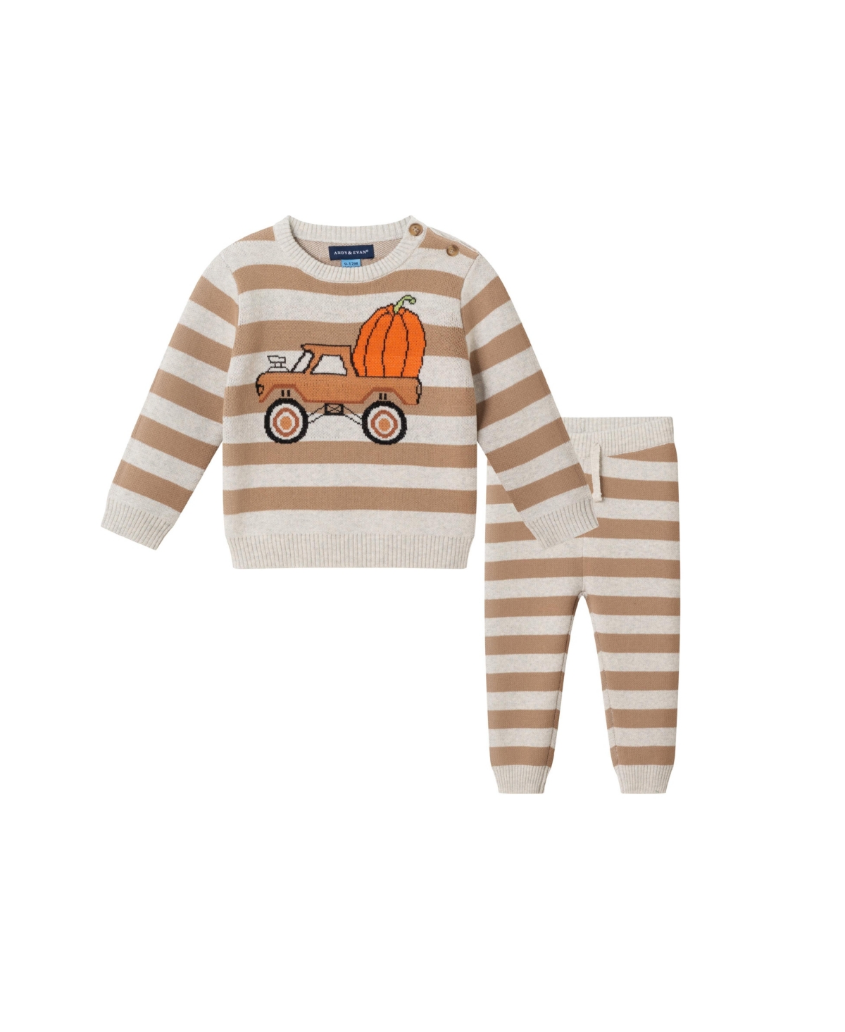 Click here for Andy & Evan Baby Striped Sweater with Truck Set -... prices