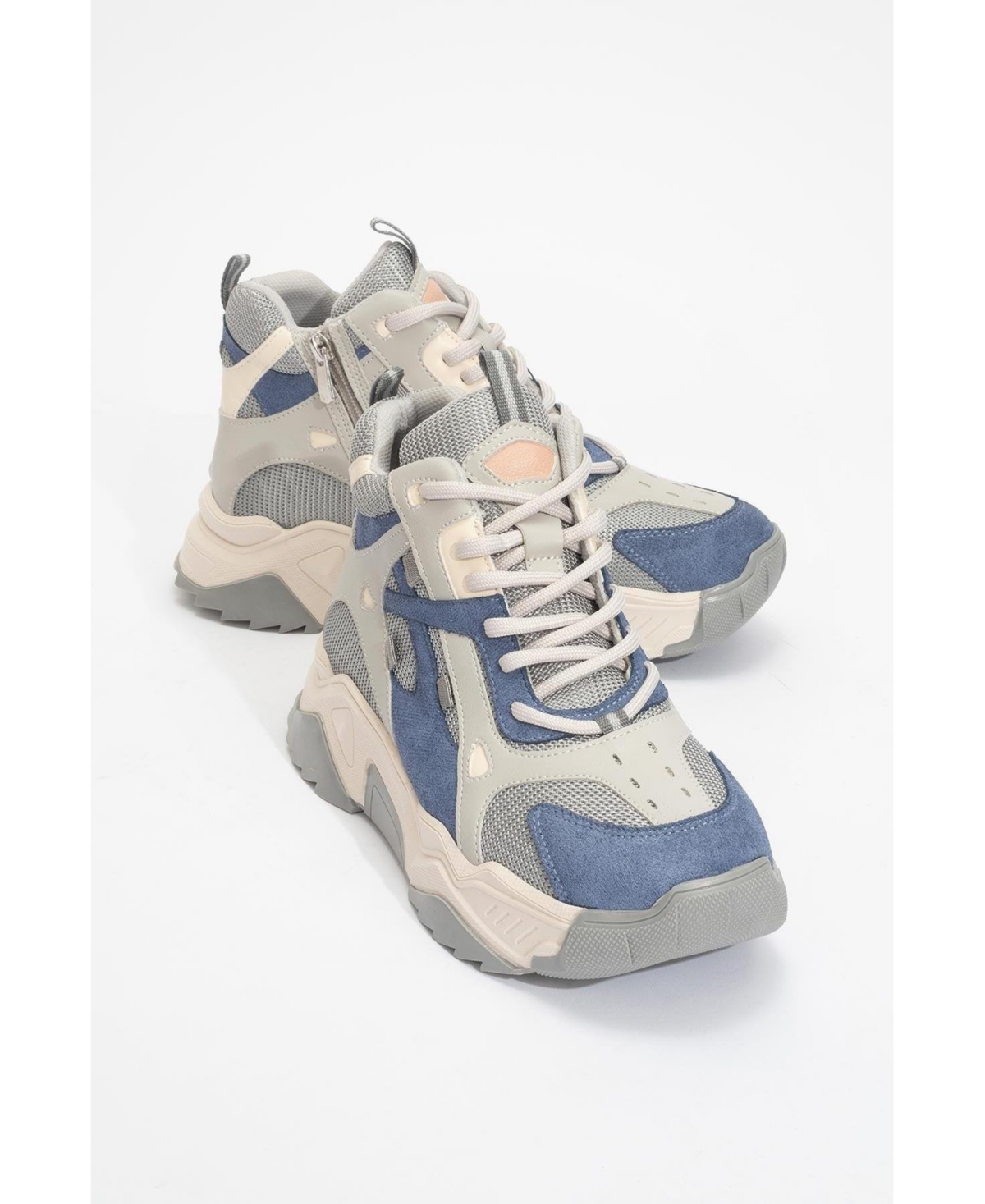 Click here for Prologue Shoes Lowel Sneaker Boot - Blue faux leat... prices