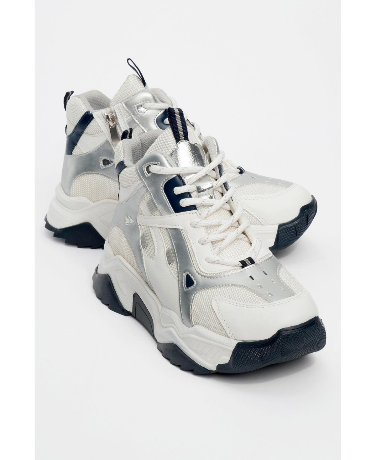 Click here for Prologue Shoes Lowel Sneaker Boot - White faux lea... prices