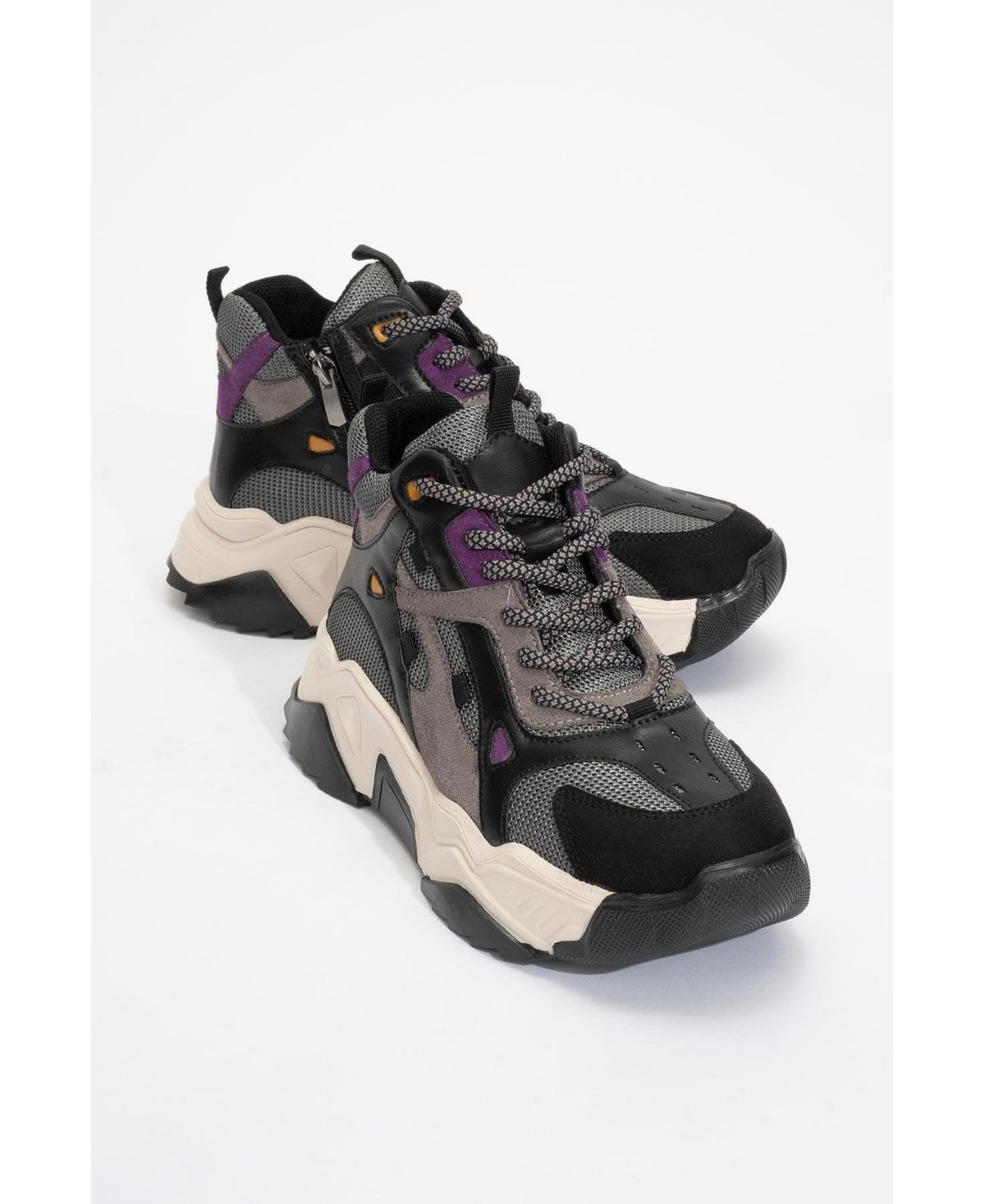 Click here for Prologue Shoes Lowel Sneaker Boot - Black faux lea... prices