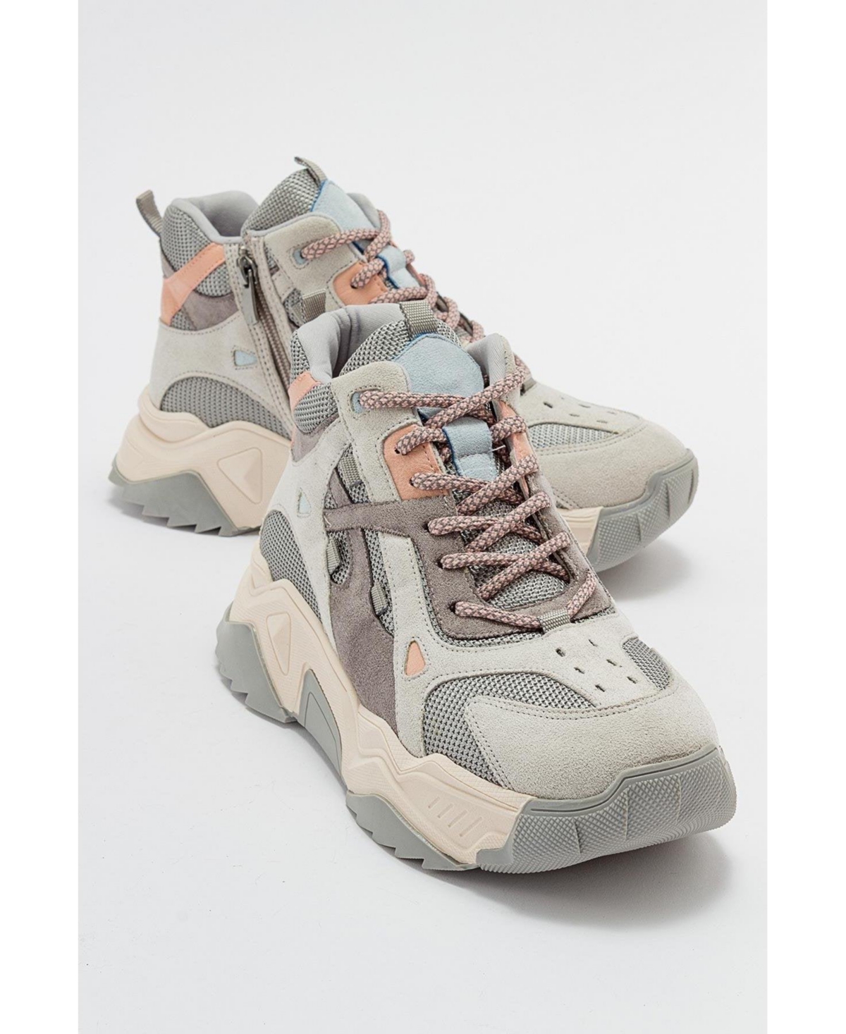 Click here for Prologue Shoes Lowel Sneaker Boot - Light grey fau... prices
