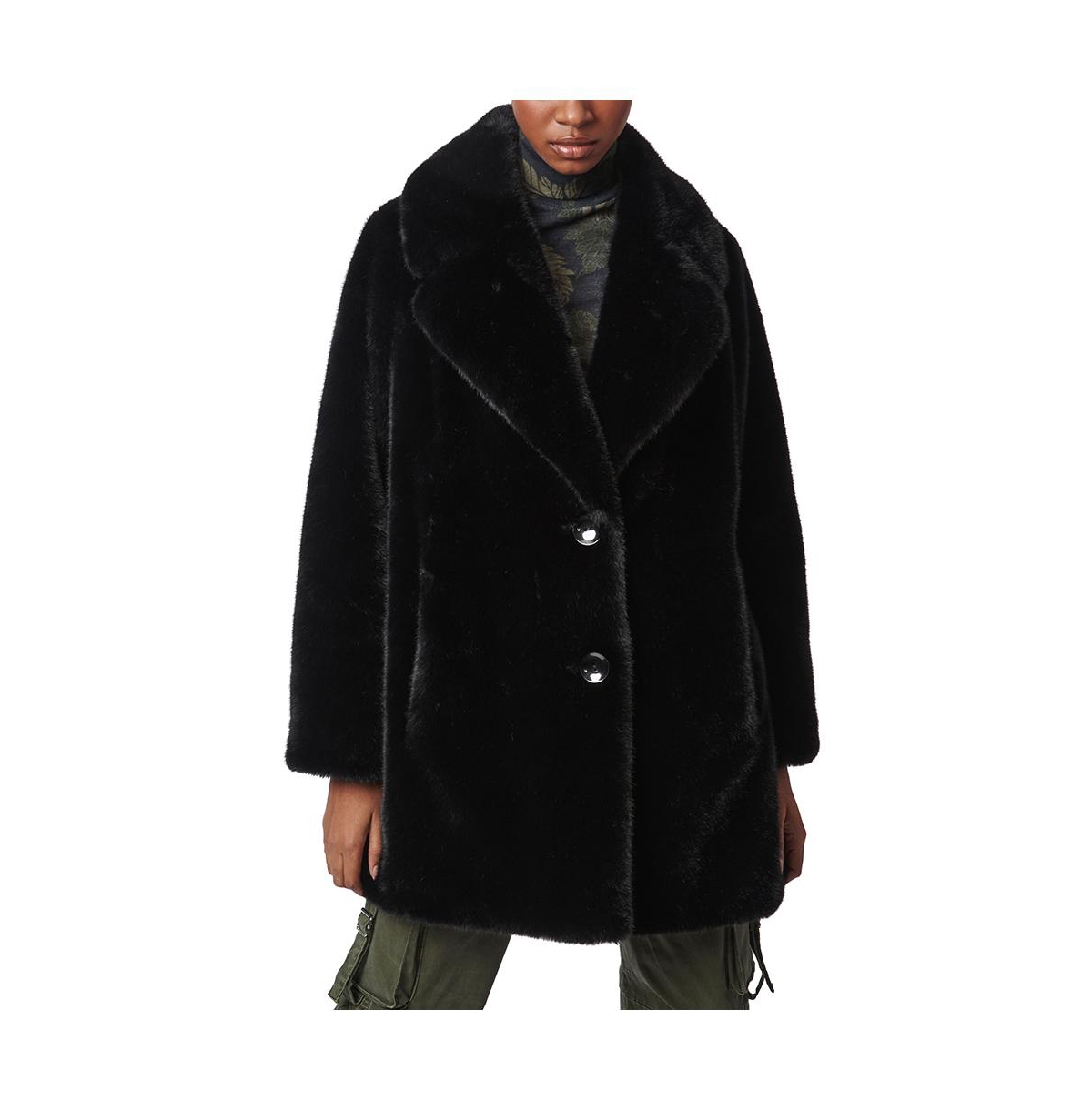 Click here for Bernardo Womens Swing Faux Fur Coat - Black prices