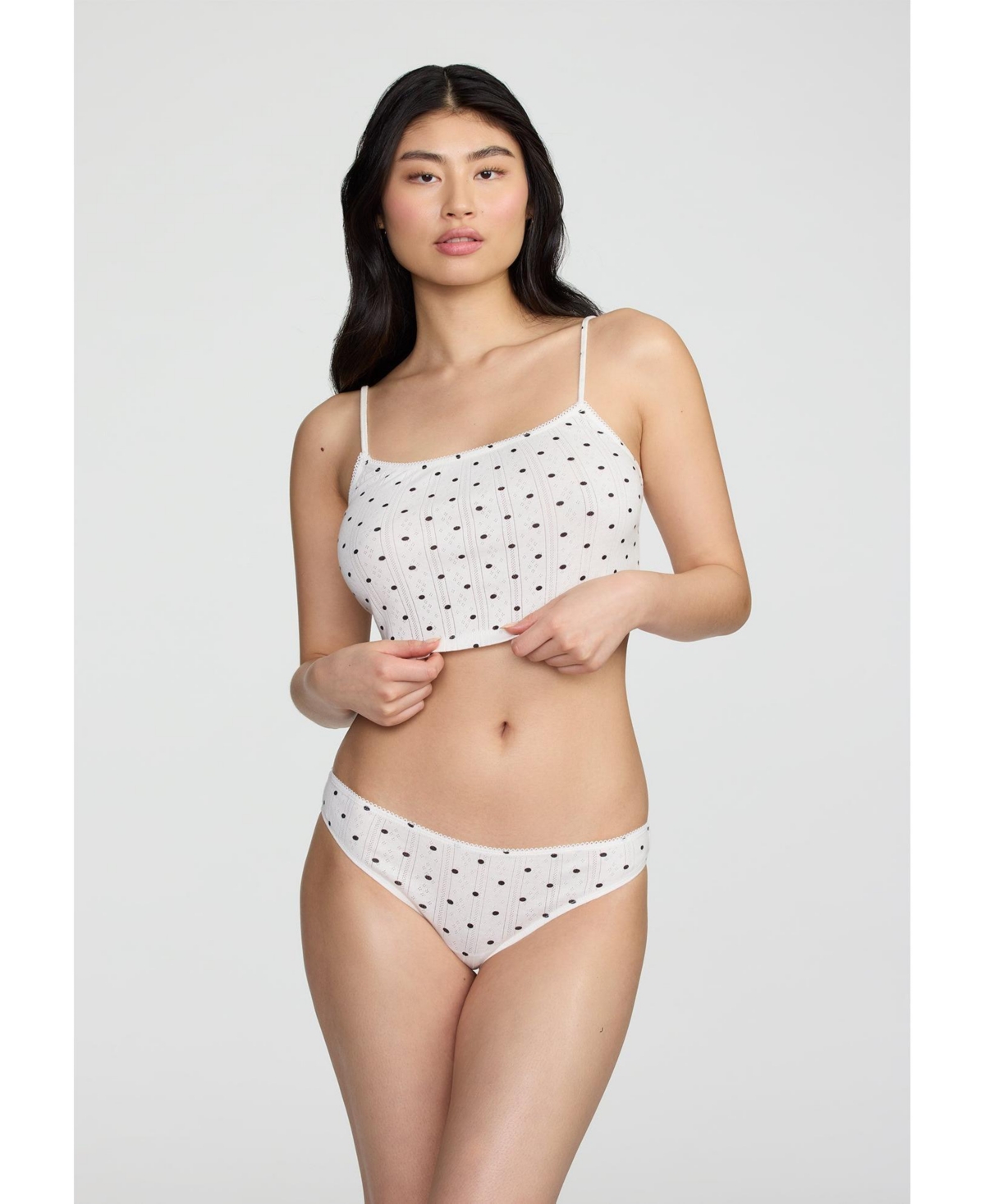 Click here for Cuup Womens The Tank- Pointelle - Salt polka dot prices