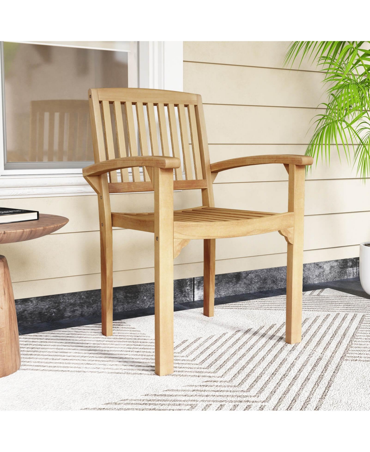Click here for Outdoor Patio Chair Teak Wood Armchair with Slatte... prices