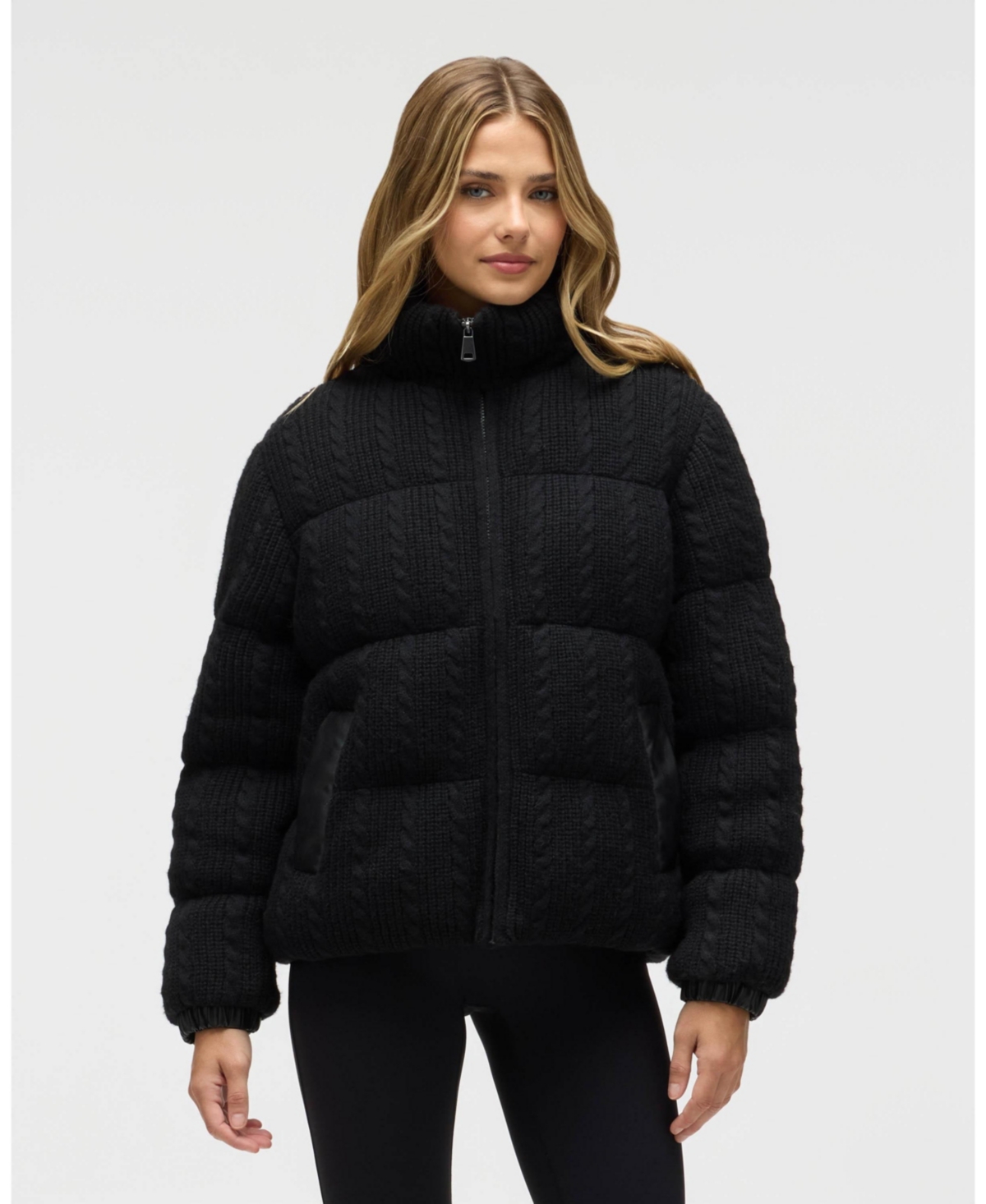 Click here for Nvlt Womens Sweater Knit Puffer Jacket - Black prices