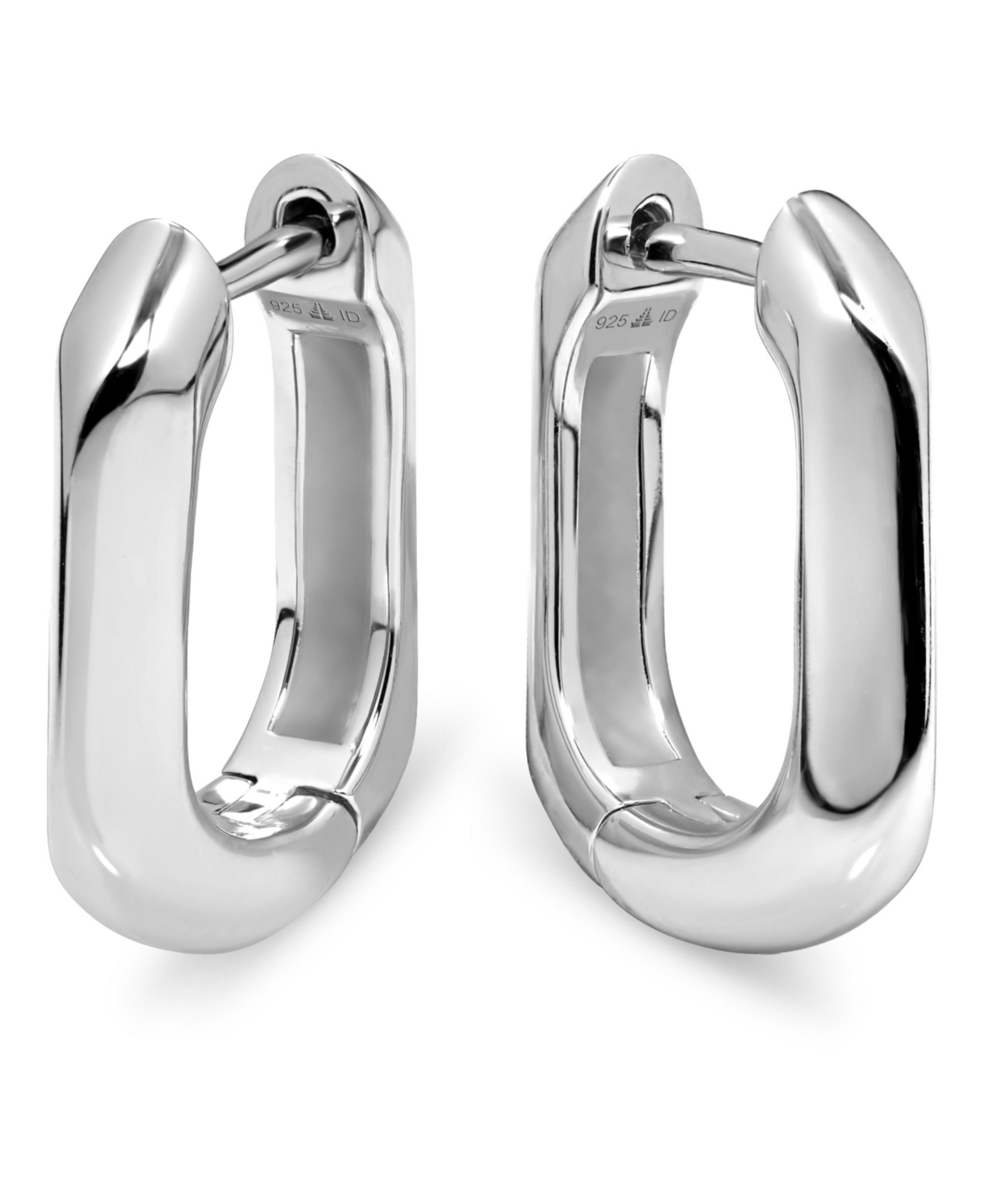 Click here for Devata Beveled Hoop Earrings in Sterling Silver -... prices