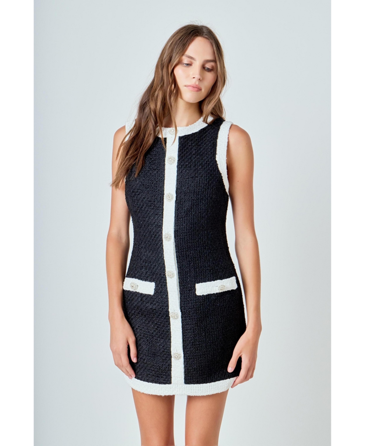 Click here for endless rose Womens Tweed Sleeveless Mini Dress -... prices