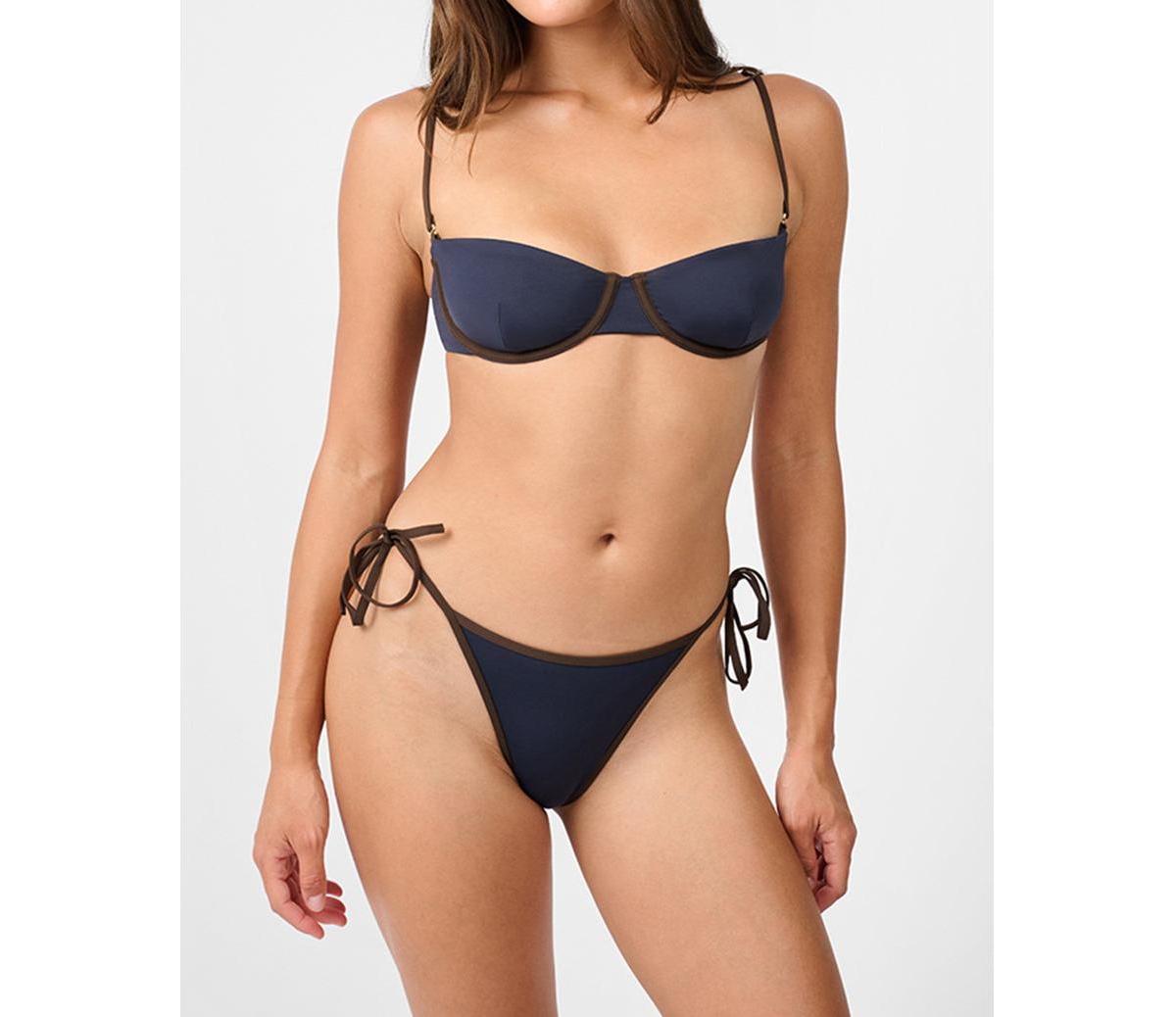 Click here for WeWoreWhat Womens Balconette Top - Dark navy/mhgny prices