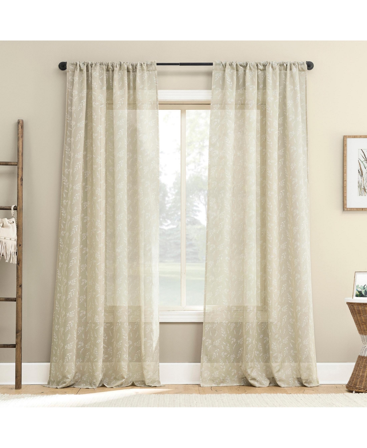 Click here for Briarwood Delicate Leaf Textured Sheer Rod Pocket... prices