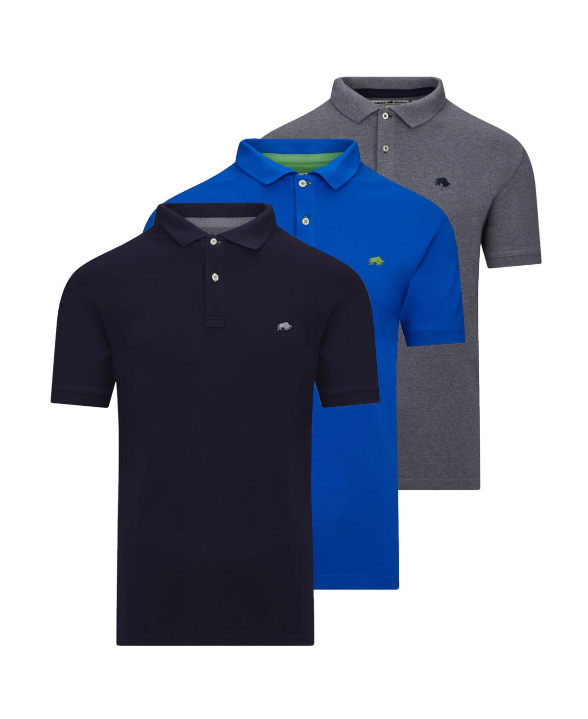 Click here for Raging Bull Big & Tall Multipack Organic Polo - Na... prices
