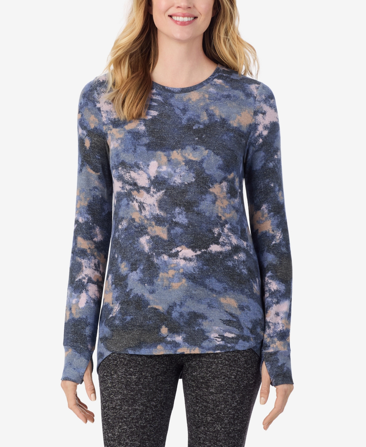 Click here for Cuddl Duds Petite Soft Knit Crewneck Top - Bluemul... prices