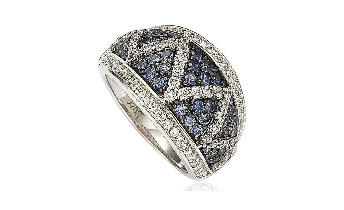 Click here for Suzy Levian Sterling Silver & Created White Sapphi... prices