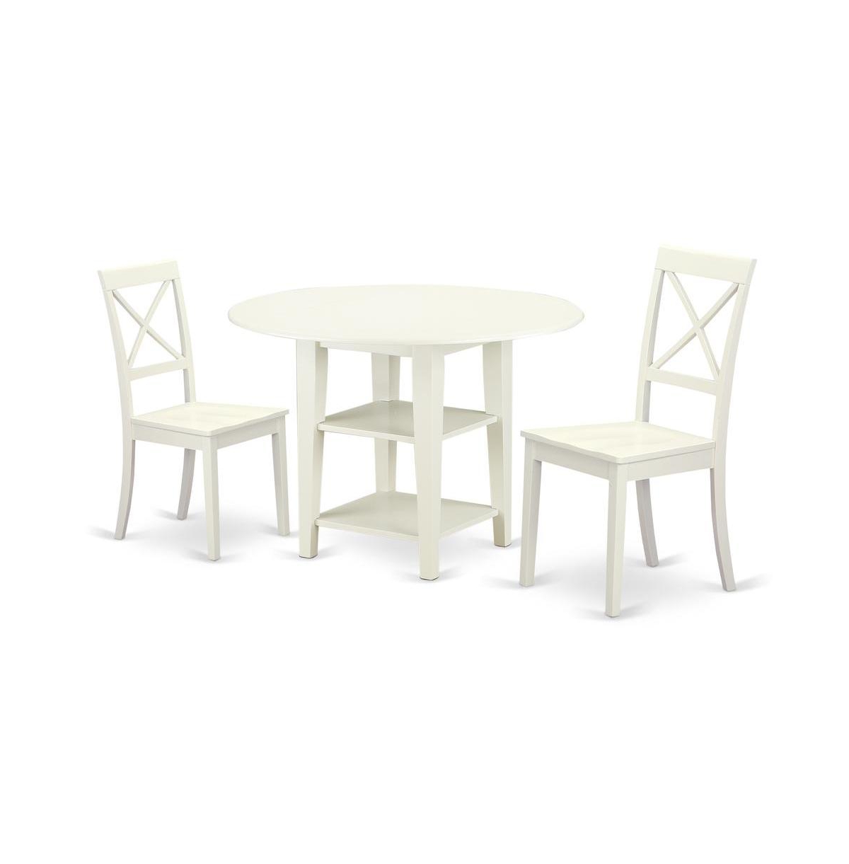 Click here for East West Furniture Dining Room Set Linen White -... prices