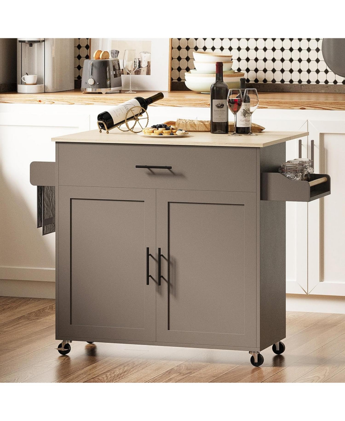 Click here for Ironck Rolling Kitchen Island Table on Wheels with... prices