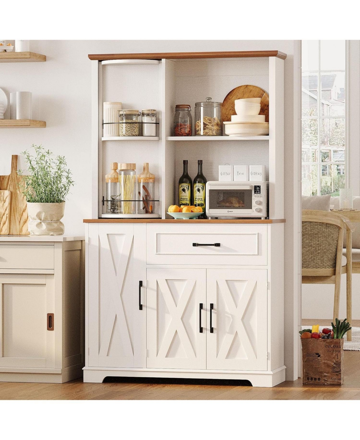 Click here for Ironck Farmhouse Kitchen Pantry Cabinet with Charg... prices