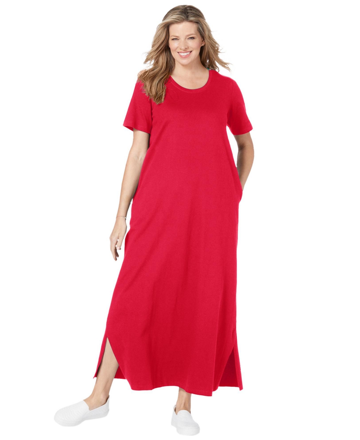 Click here for Woman Within Plus Size Perfect Short-Sleeve Scoopn... prices