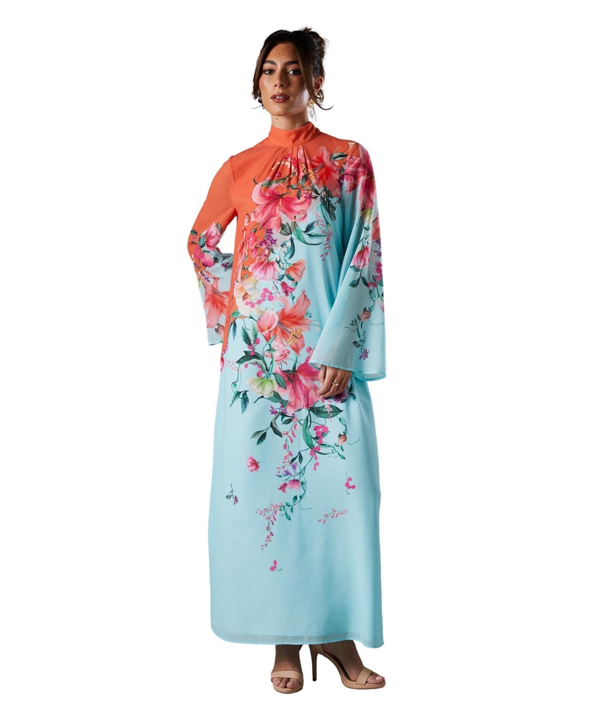 Click here for Coast Womens Printed Tie Back Column Maxi Dress -... prices