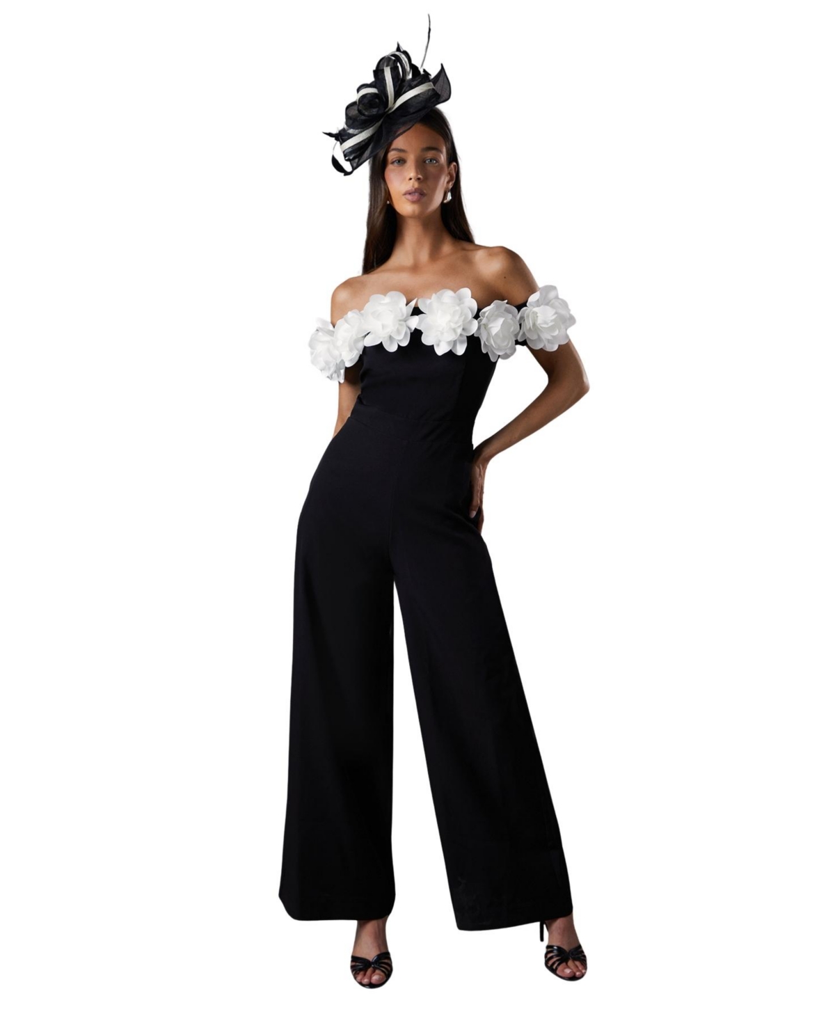 Click here for Coast Bardot Wide Leg Jumpsuit - Mono prices